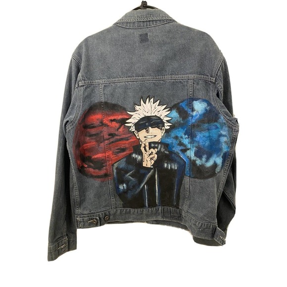 Nautica | Jackets & Coats | Custom Hand Painted Jiujitsu Kaisen Gojo ...